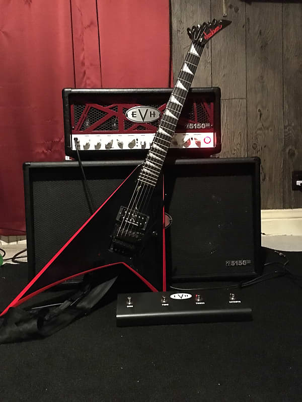 Jackson Rr24 06 Black with blood red bevels | Reverb