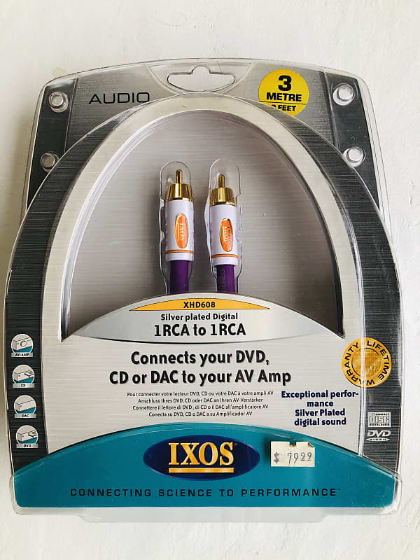 IXOS 1 RCA to 1 RCA Sliver Plated Digital Cable 9 | Reverb