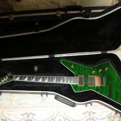 Jackson Explorer 1995-Jade transparent Green gold hardware , | Reverb