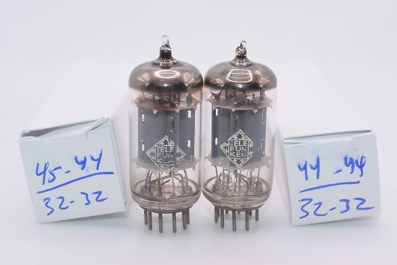 Matched Pair - 1958 Telefunken 12AX7 ECC83 Ribbed Long Plates | Reverb