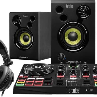 Hercules DJ Learning Kit w/ Controller, Speakers, Headphones, | Reverb