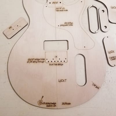 Guitarsbydesign Lp DC Jr P90 Guitar Body Template 4tele Neck | Reverb