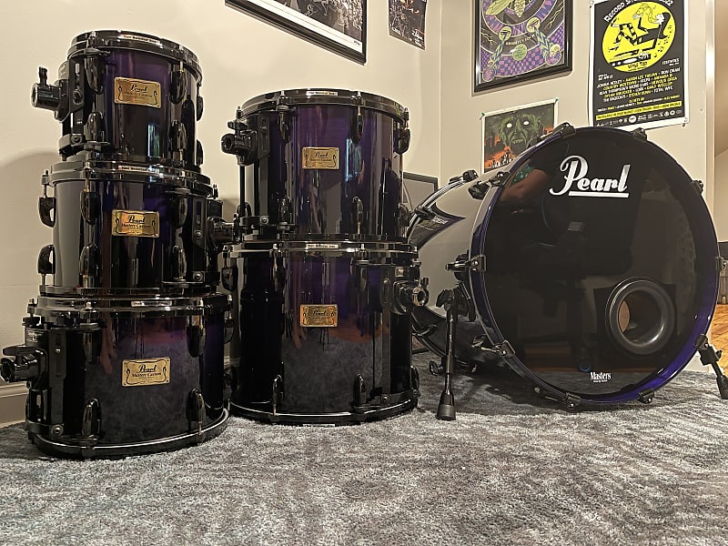 Pearl Masters Custom (MMX) Midnight Fade w/ Black Hardware | Reverb