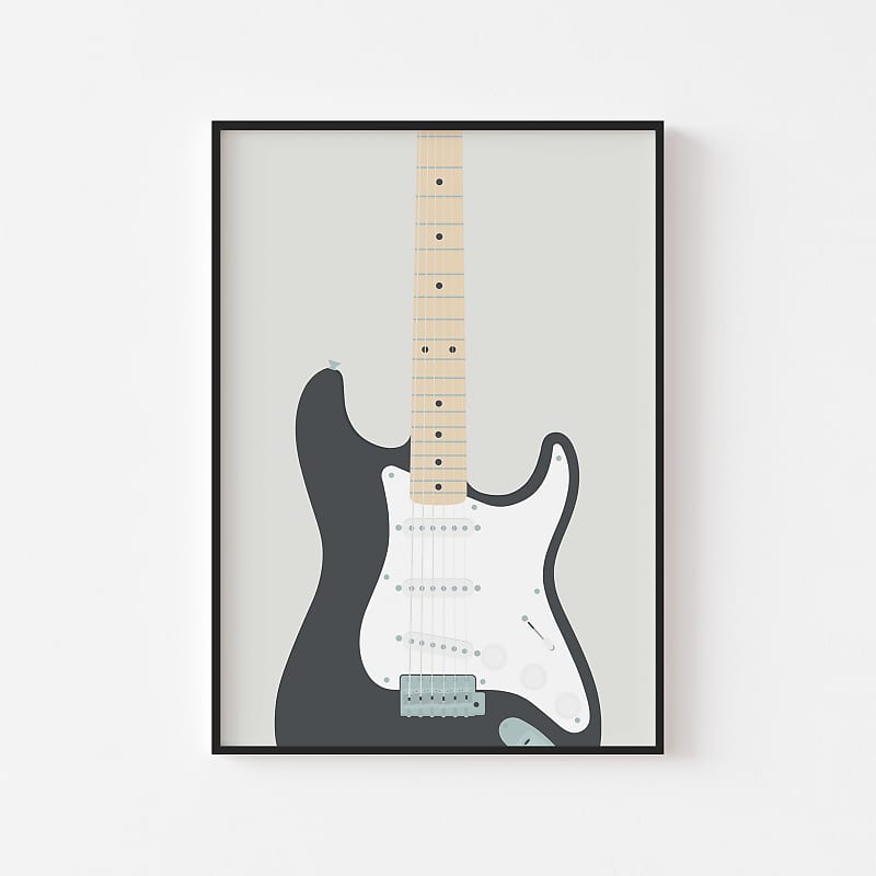 Stratocaster Guitar Print - Fender Electric Guitar Poster | Reverb UK