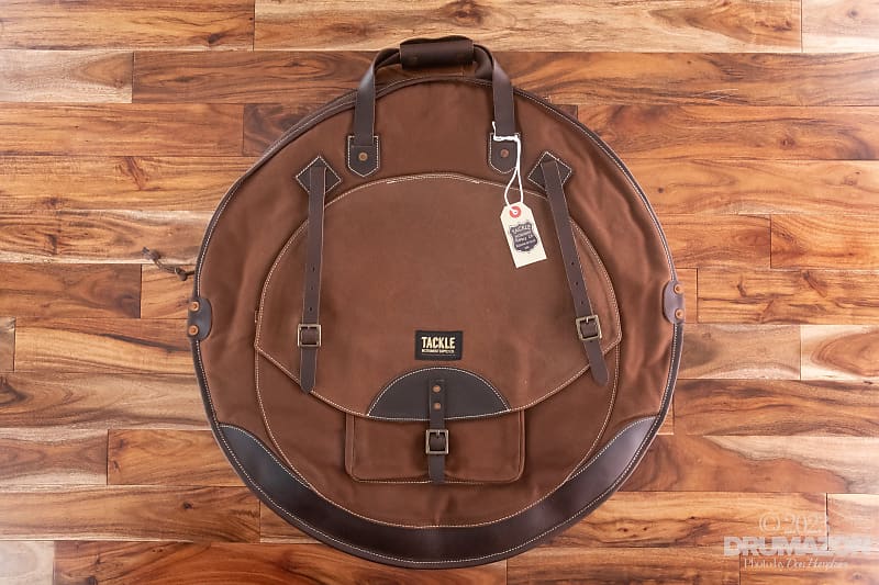 Tackle 24" Leather And Canvas Cymbal Bag, Back Pack, Brown | Reverb UK