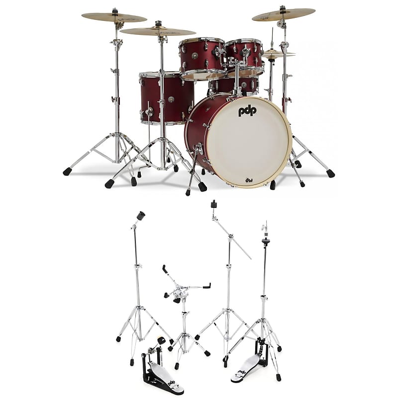 PDP Spectrum 5-piece Shell Pack and Hardware Bundle - Red | Reverb