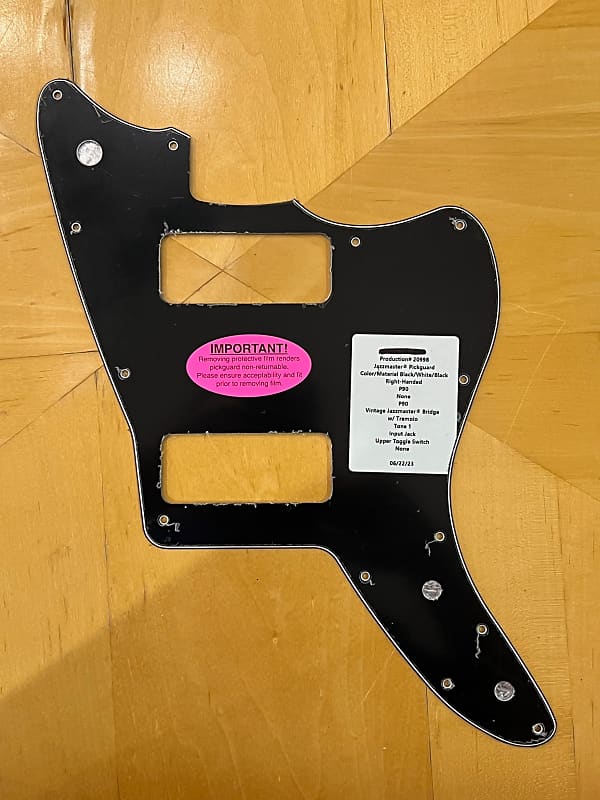 Warmoth Jazzmaster Pickguard P90 - B/W/B - Black | Reverb