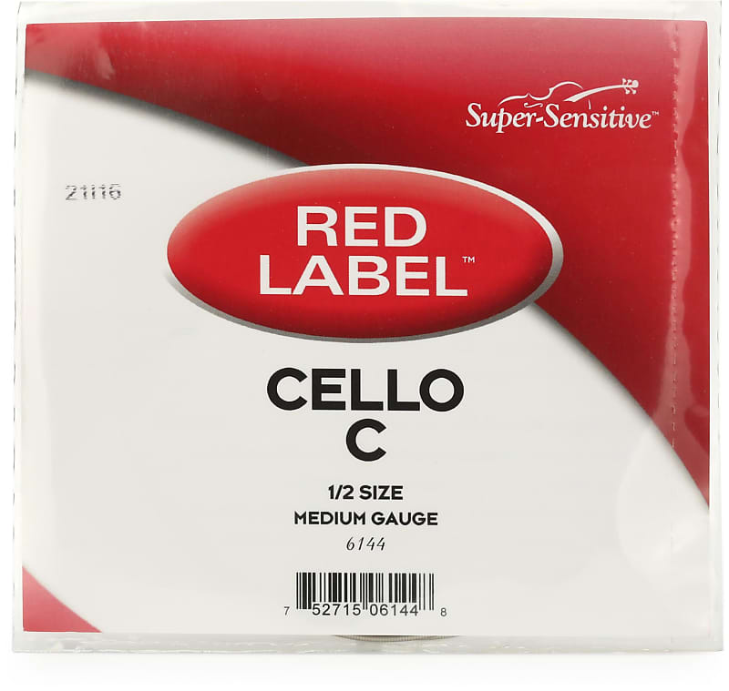 Super-Sensitive 6144 Red Label Cello C String - 1/2 Size | Reverb