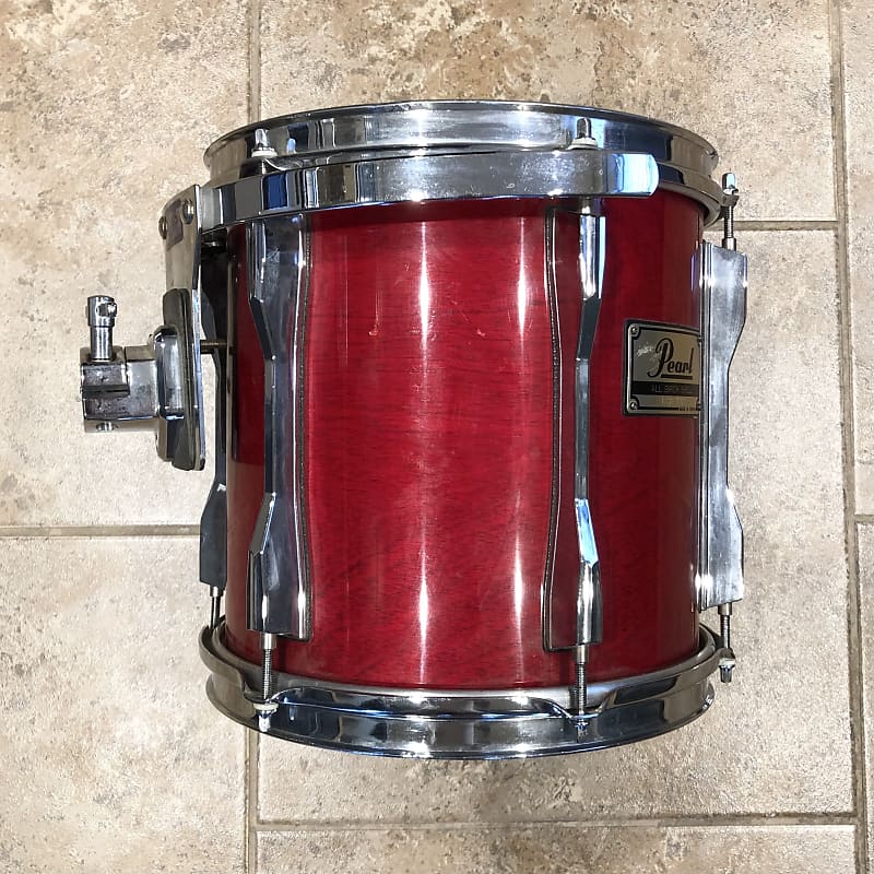 1990s Pearl All Birch BLX 10x10 Tom RIMs Mount Cherry Red | Reverb