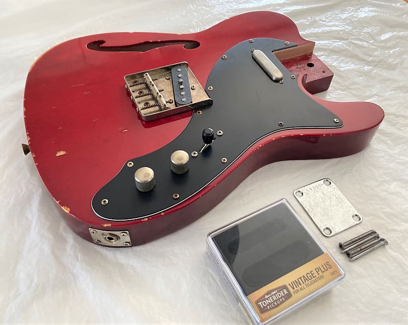 '69 Thinline Tele® T-Style Trans Red Aged Relic Body | Reverb