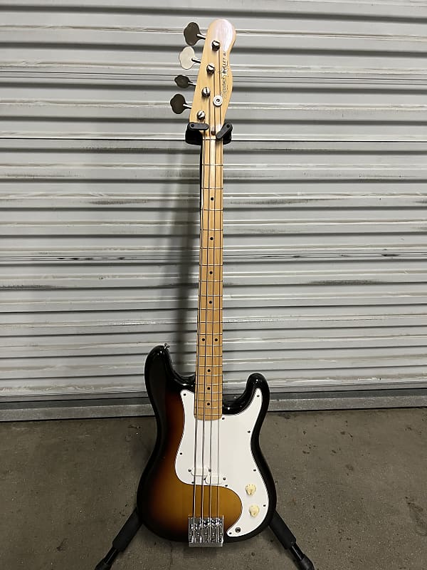 Squier Bullet bass 1983 Sunburst w/Bad Ass Bridge | Reverb