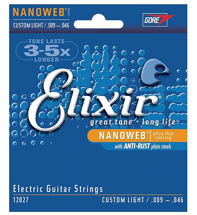 Elixir Nanoweb Coated Electric Guitar Strings With Anti-Rust, | Reverb