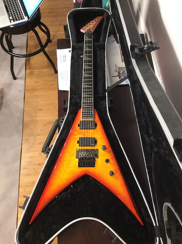 Jackson V 2016 Orange burst w OHSC | Reverb