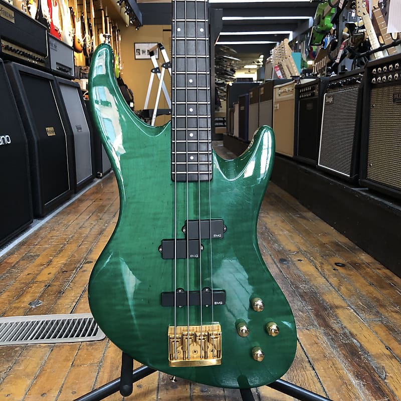 Guild USA Pilot Pro 4 Bass Guitar 1994 Transparent Green | Reverb