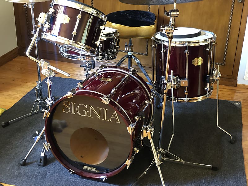 Premier Signia jazz drums rare kit sizes 18 12 14 14 | Reverb