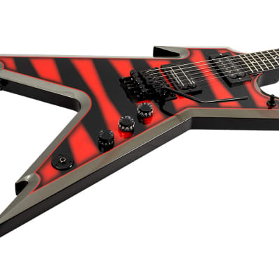 2007 Dean USA Dime Razorback Red/Black Striped | Reverb