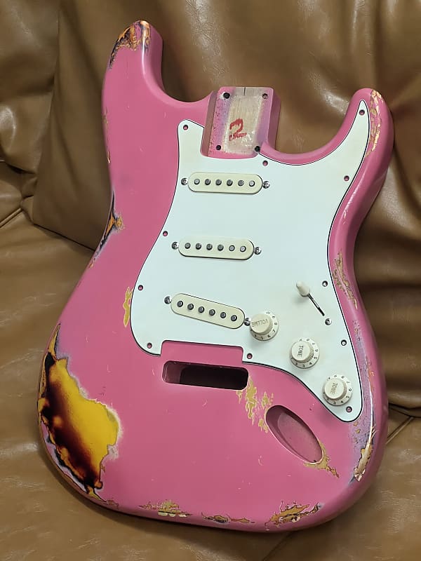 Relic guitar body retro vintage nitro paint with pickup | Reverb