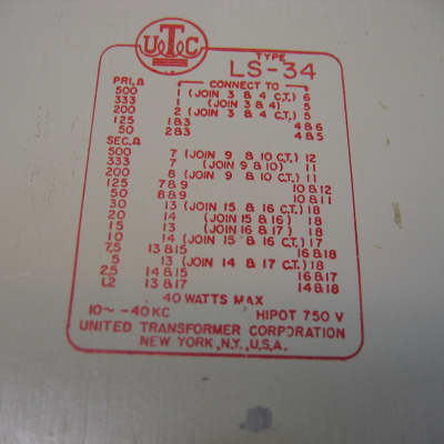 UTC LS-34 Linear Standard matching Transformer | Reverb