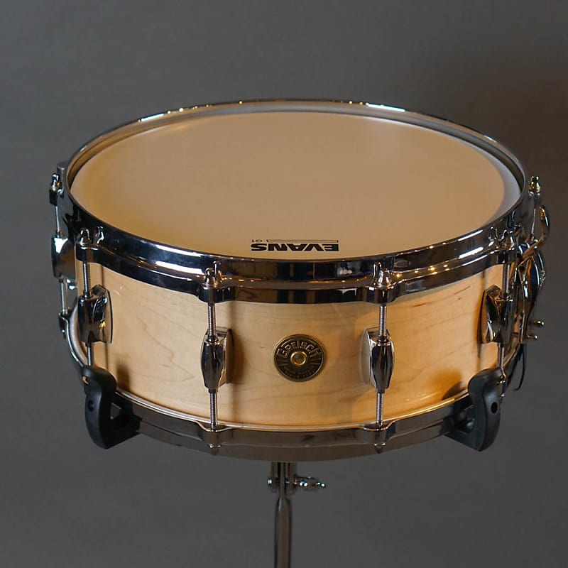 Gretsch 5.5x14 USA Custom Solid Shell Snare Drum, Natural - | Reverb