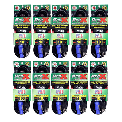 Pack of 10 Pro X 10 Ft. 14 AWG High Performance Power Cord | Reverb