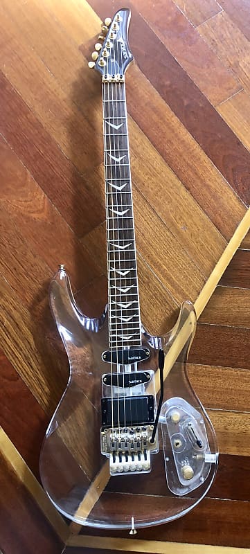 Rare 1990s Samick KR660-AC Ice Cube Acrylic Electric guitar | Reverb
