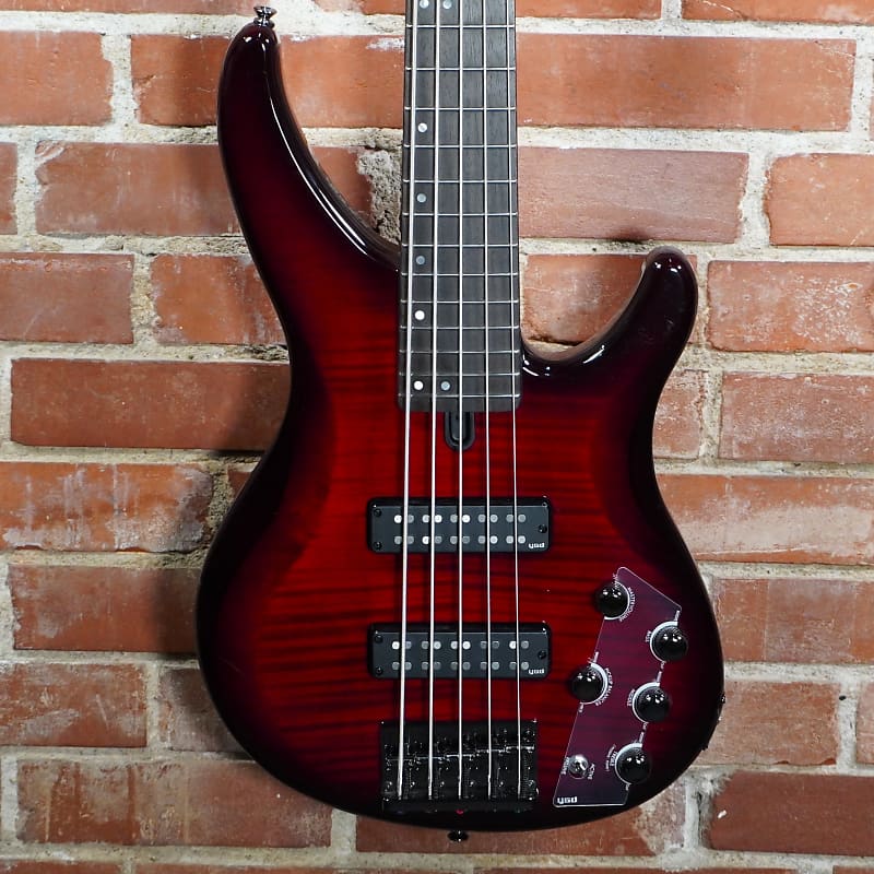 Yamaha TRBX605FM 5 String Bass Guitar Dark Red Burst | Reverb