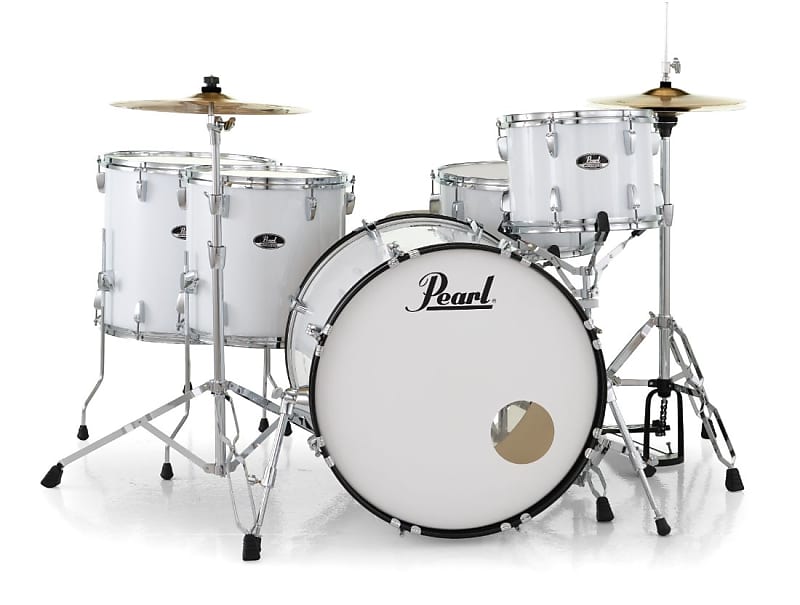 Pearl Roadshow Complete 5pc Rock Drum Set Pure White | Reverb