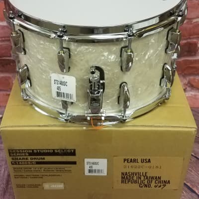 Pearl Session Studio Select Nicotine White Marine 14x8" Snare | Reverb