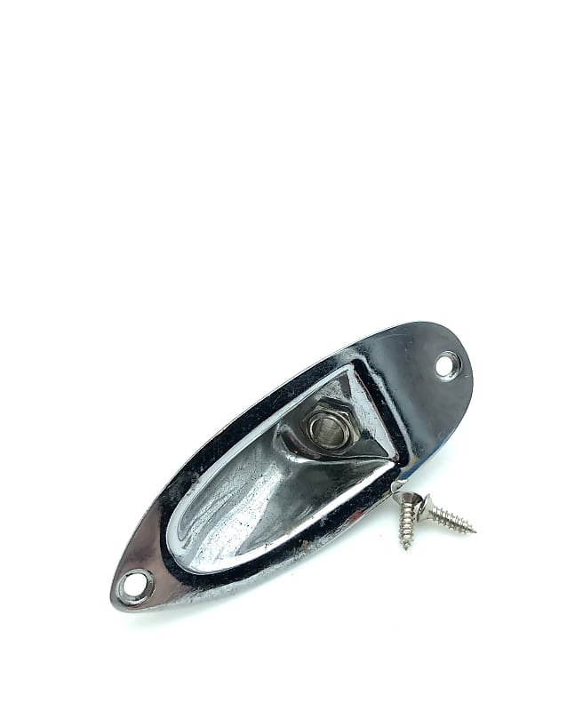 Stratocaster Style Output Cup Ferrule w/Jack Chrome | Reverb