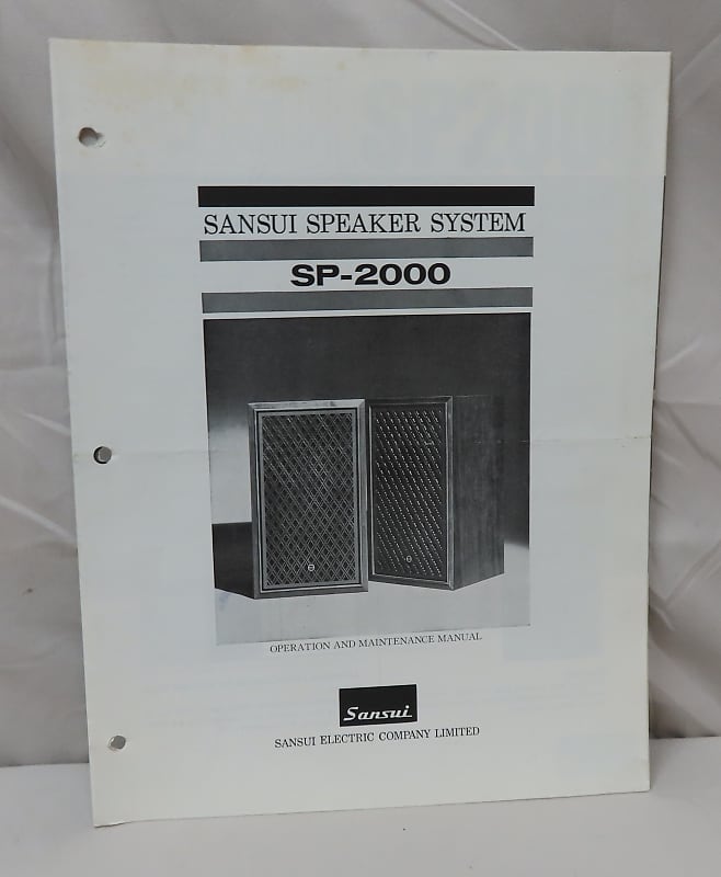 Vintage Original Sansui SP-2000 Speaker Owners Manual | Reverb
