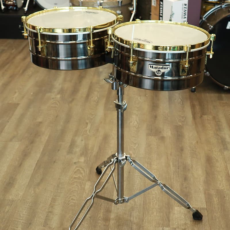 Used LP Matador 14"/ 15" Brushed Nickel over Steel Timbales | Reverb