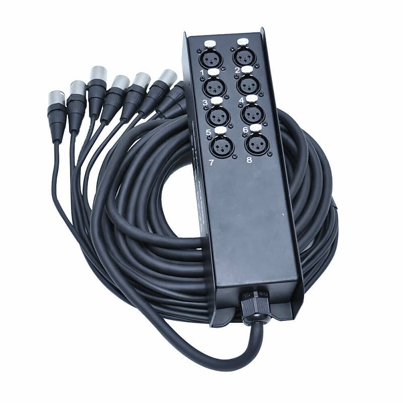 8 Channel Low Profile XLR Send Sub Snake Cable - 25 Feet | Reverb