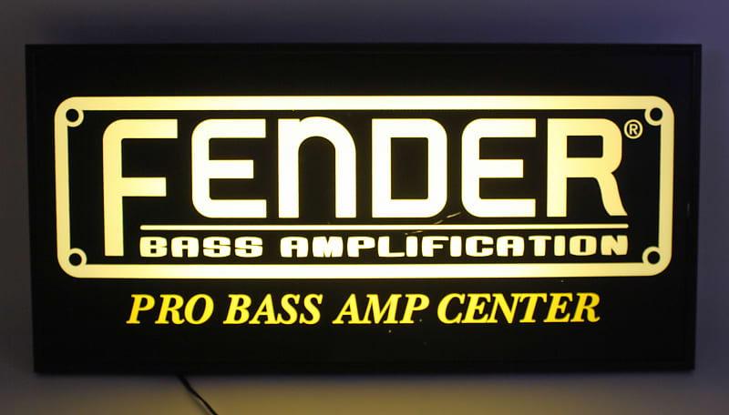 Fender Fender Bass Amp Center Lighted Sign 1990's | Reverb