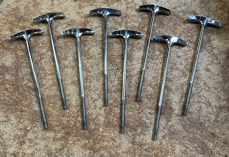 Ludwig 6-1/8" Chrome T Rods 8pk Vintage 1970's | Reverb