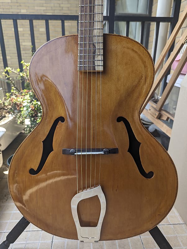 18in handcarved archtop padauk. Roasted spruce | Reverb