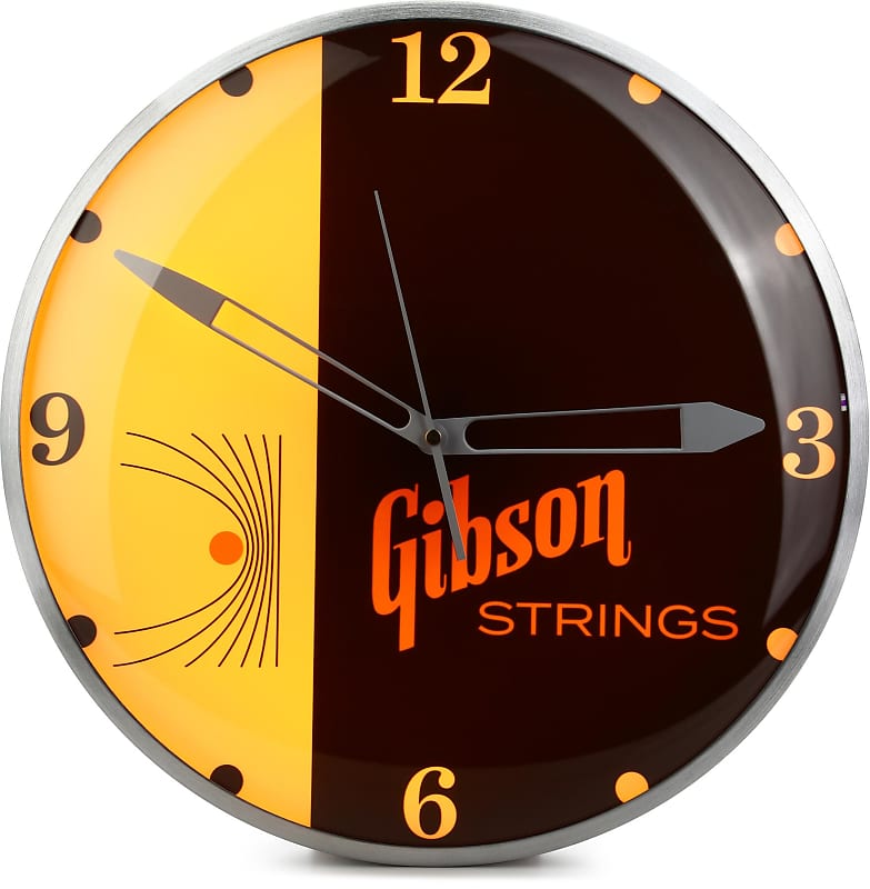 Gibson Accessories Vintage Lighted Wall Clock - Strings | Reverb