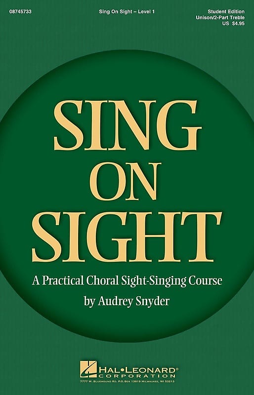 Sing On Sight V1 2Pt Treble Singer Ed (Octavo) | Reverb