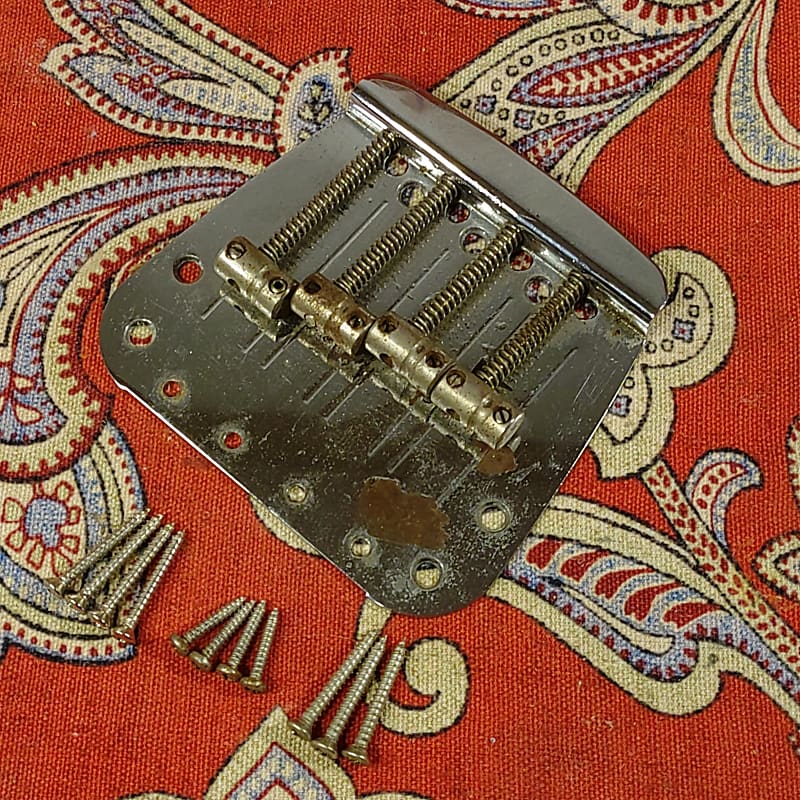 Vintage 1966 67 Fender Mustang Bass Bridge W Screws Reverb