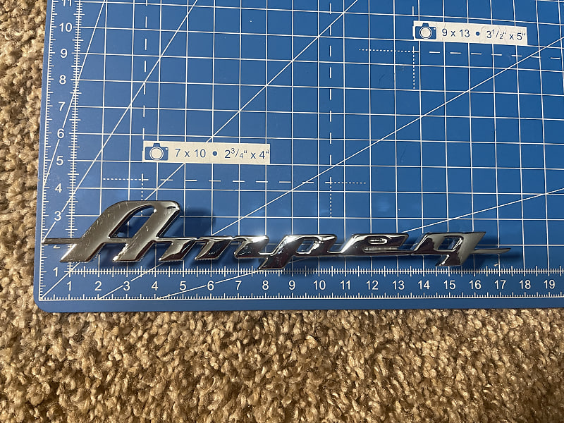 AMPEG AMP AMPLIFIER SCRIPT METAL LOGO NAMEPLATE BADGE 1 | Reverb