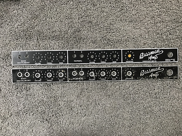 Fender Bassman 6G6-B faceplates 1964 Black amp parts | Reverb UK