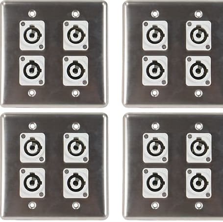 4 OSP Q-4-4PCB Stainless Steel Quad Wall Plate with 4 | Reverb