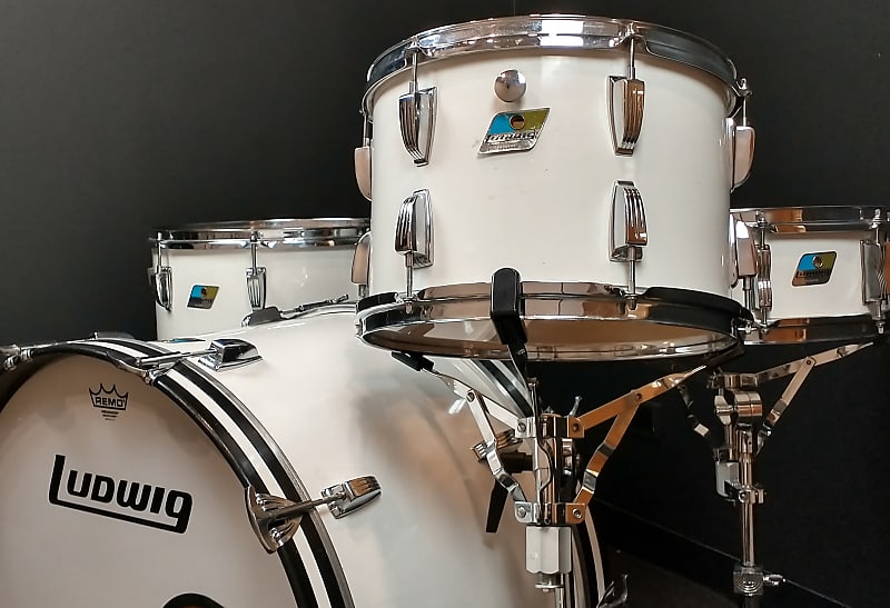 Ludwig 80s White Cortex 13/16/24/5x14 Drum Set | Reverb