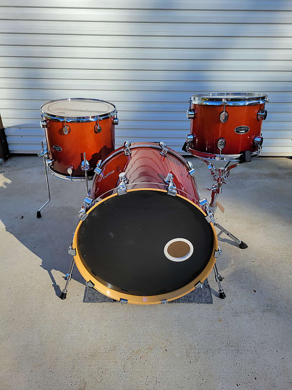 PDP FX Series 3 Piece Drum Shell Pack 12/16/22 - Red/Amber | Reverb