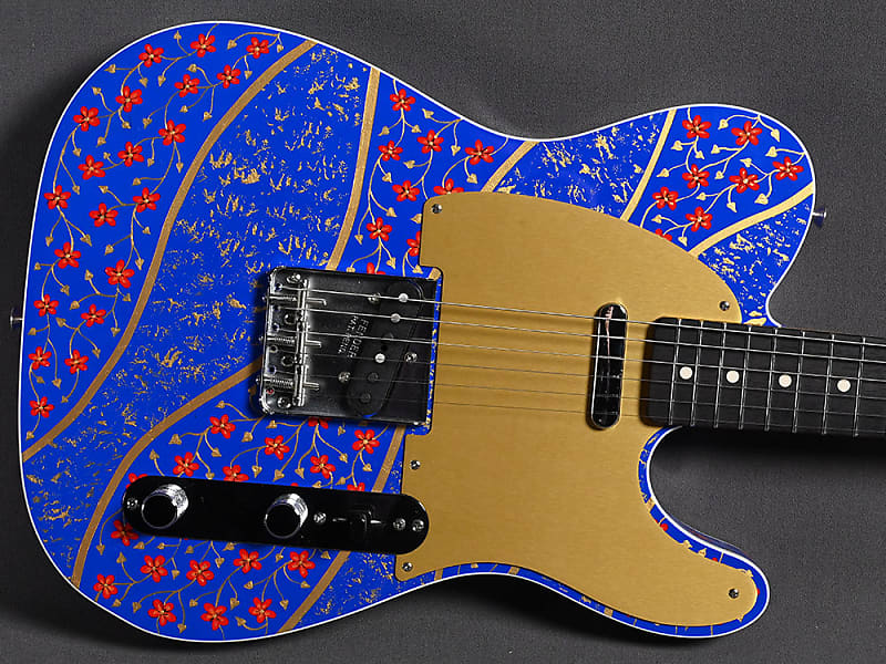 Fender Custom Shop Tele Custom "Blue with Red & Gold" Thorn / | Reverb