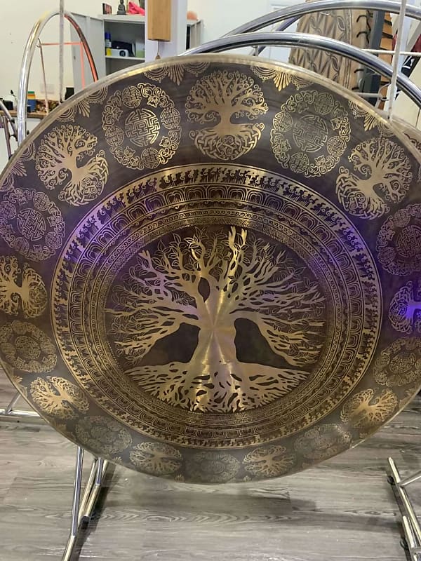 Introducing our exquisite 40-inch Sound Healing Gong engraved | Reverb