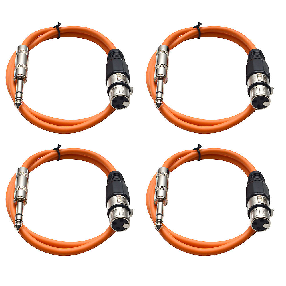 Seismic Audio SATRXL-F2-4ORANGE 1/4" TRS Male to | Reverb Australia