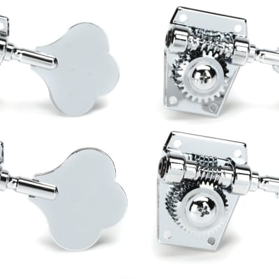 Graph Tech Ratio 4-In-Line Bass Open Back Tuners - CHROME, | Reverb