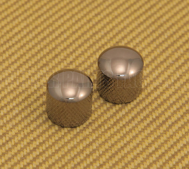 Fender 006-2385-049 (2) Black Nickel Dome Knobs for Squier | Reverb