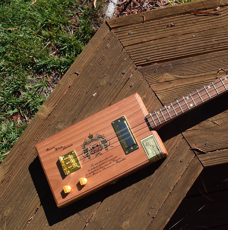 Cigar box guitar, 3-string electric guitar, handmade guitar, | Reverb