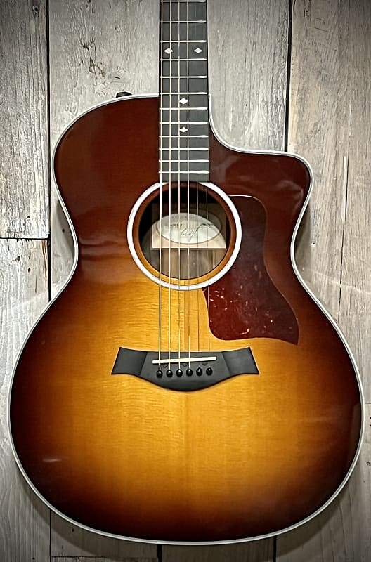 Mint 2015 Taylor 214ce SB DLX ,ES2 Electronics Sunburst, | Reverb
